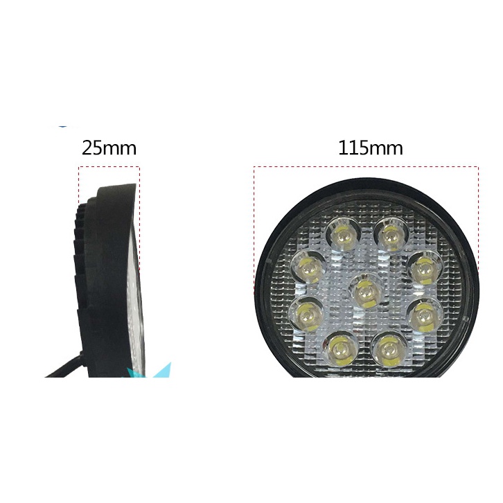 12V 24V 通用中型 圓型 27W 27W LED工作燈 霧燈 霧燈 照明燈 探照燈 日行燈 投射燈 大貨車 | 蝦皮購物
