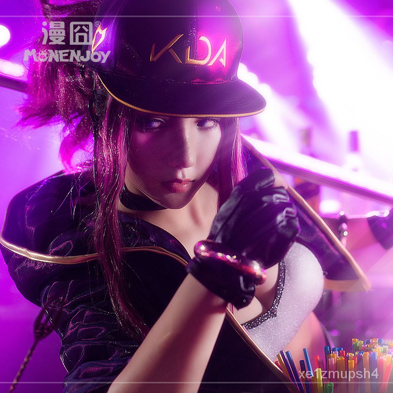 【cosplay.fm】K/DA kda女團 阿卡麗 cos假髮 深紫紅色 現貨 cos cosplay | 蝦皮購物