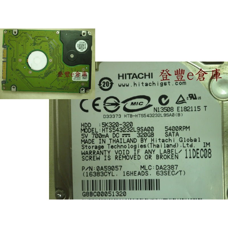【登豐e倉庫】 F566 Hitachi HTS543232L9SA00 320G SATA2 救資料 磁頭損壞 機台指 | 蝦皮購物