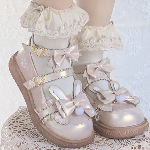 【現貨】蘿莉塔lolita鞋 可愛萌妹子 兔兔蝴蝶結 JK制服鞋 配裙子瑪麗珍圓頭小皮鞋 | 蝦皮購物