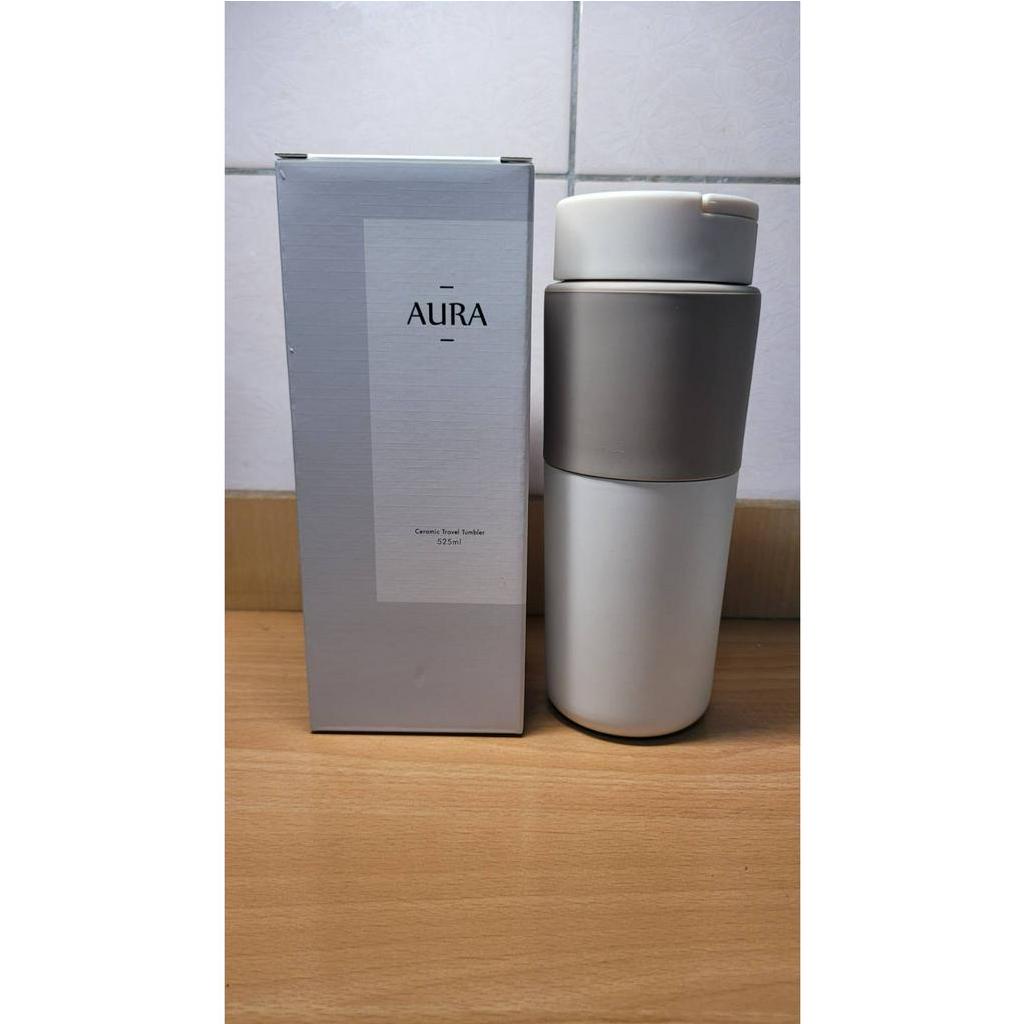全新 ~ 台灣公司貨【AURA 艾樂】隨行提手真陶瓷保溫杯525ml (奶油白 / 薰衣紫 ) 全陶瓷 ~ 我最便宜 | 蝦皮購物