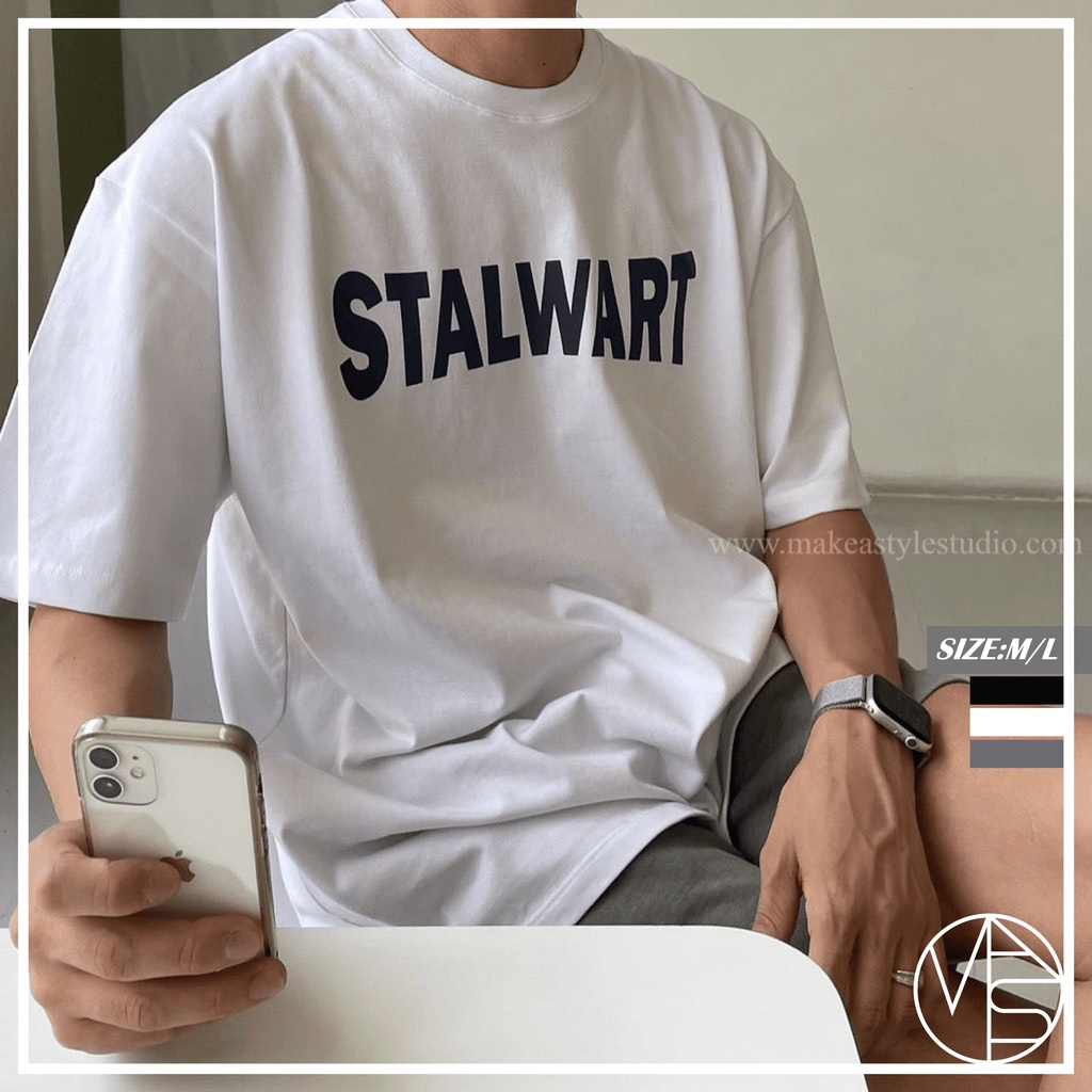 【MKST.STUDIO】韓國 STALWART字母短TEE 寬鬆落肩 男女 短袖 韓系男裝 情侶 上衣 (11023) | 蝦皮購物