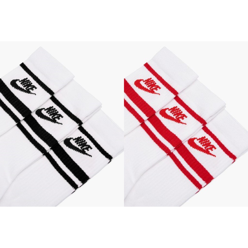 【WUMING_SPORT】現貨 NIKE Essential Socks 運動襪 休閒襪 長襪 白 條紋 DX5089 | 蝦皮購物