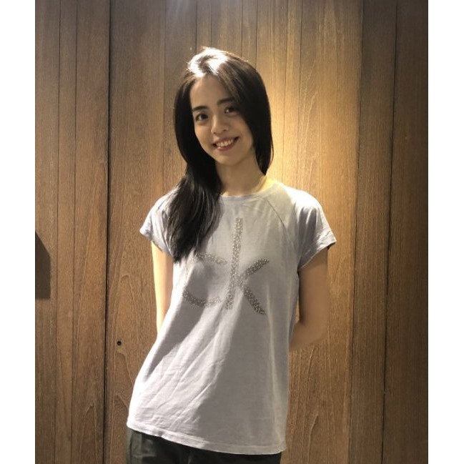 美國百分百【全新真品】Calvin Klein T恤 CK 女 短袖 logo 圓領 T-shirt 水鑽 灰 K182 | 蝦皮購物