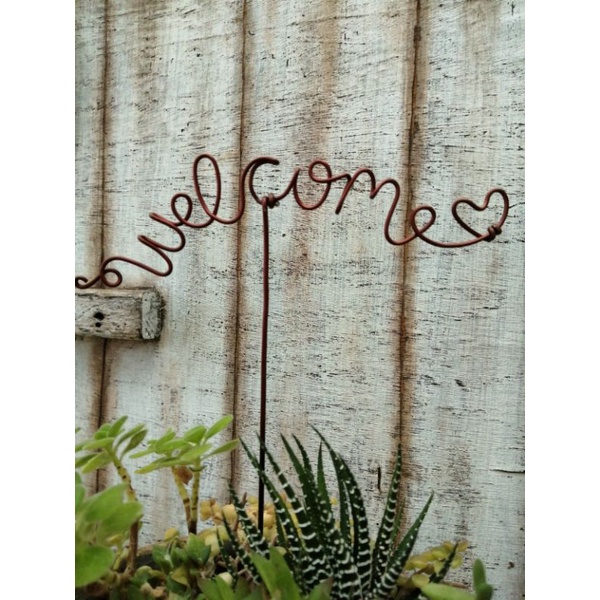 [葉子的手作雜貨]花園手作雜貨/園藝花插/鋁線英文字花插 | 蝦皮購物