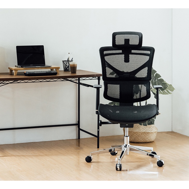 RICHOME CH1317-1 巴塞爾人體工學辦公椅(附掛衣桿)(可調式頭枕) 辦公椅 電腦椅 | 蝦皮購物