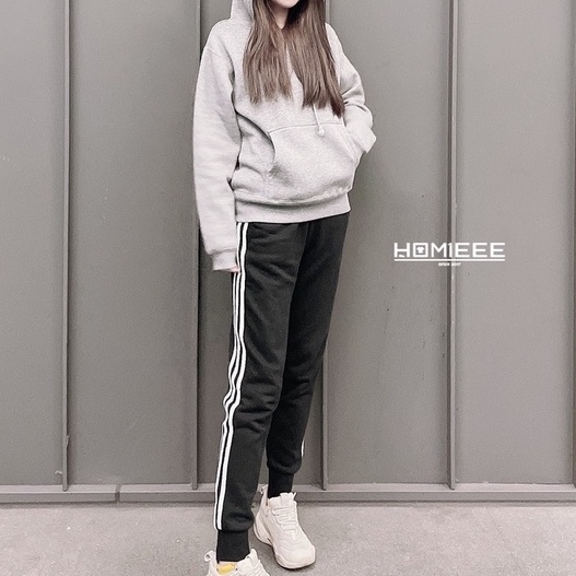 【Homieee】Adidas ESS 三線 縮口 棉褲 窄版 女款 黑色 愛迪達 DP2380 GM5551 | 蝦皮購物