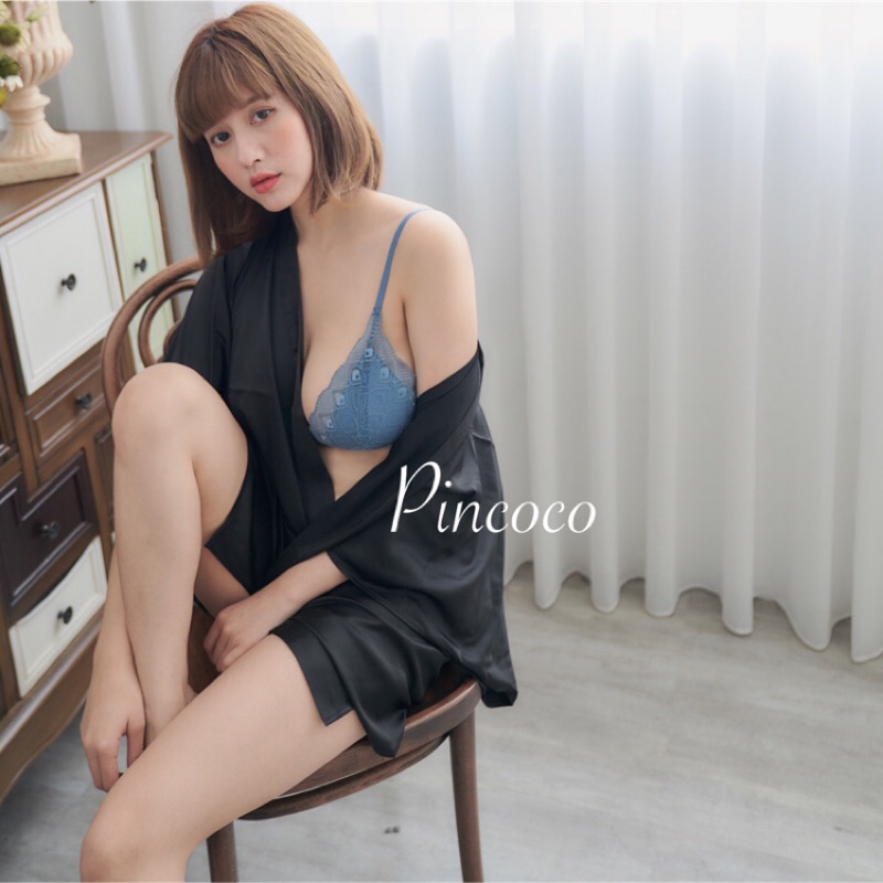 Pincoco 現貨 台灣出貨 好質感推薦~幾何蕾絲單排扣無鋼圈內衣，不凸點居家內衣 N053 | 蝦皮購物