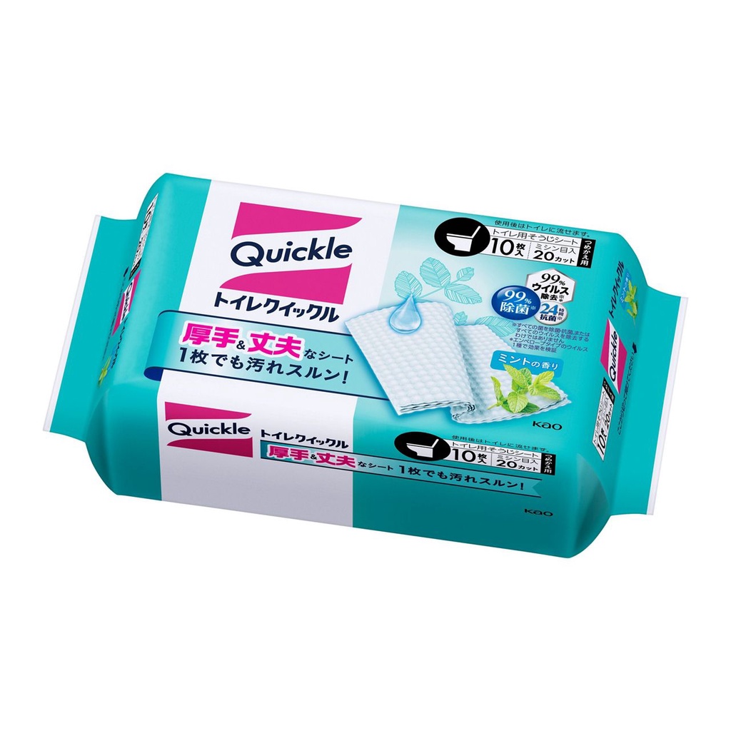 [FMD][現貨] 日本花王 Quickle 除塵拖把 馬桶 廁所 專用 小型除塵拖把 除臭抗菌濕巾 去除尿味 殺菌 | 蝦皮購物