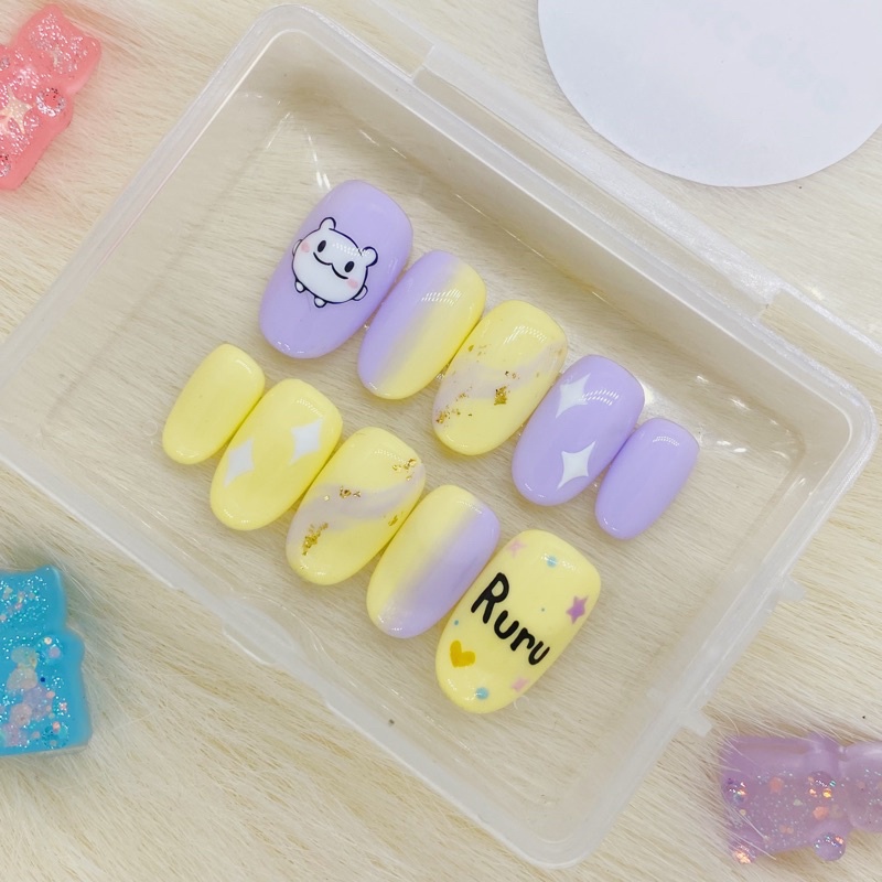 Treasure TRUZ RURU Haruto 定制按壓假指甲假指甲凝膠美甲 | 蝦皮購物