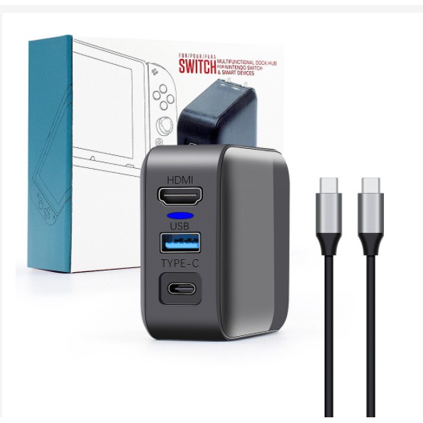 🌜哈哈🌛NS Switch 電視轉接器 DOCK 攜帶用底座 電視轉換器 轉接器 充電底座 OLED HDMI | 蝦皮購物