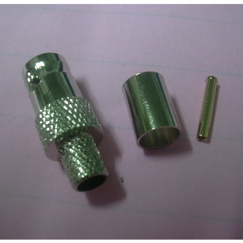 銅質 BNC母頭 三件式 BNC 壓接 同軸線 RG 58U RG6U RG3C2V BNC 接頭 監視器接頭 | 蝦皮購物