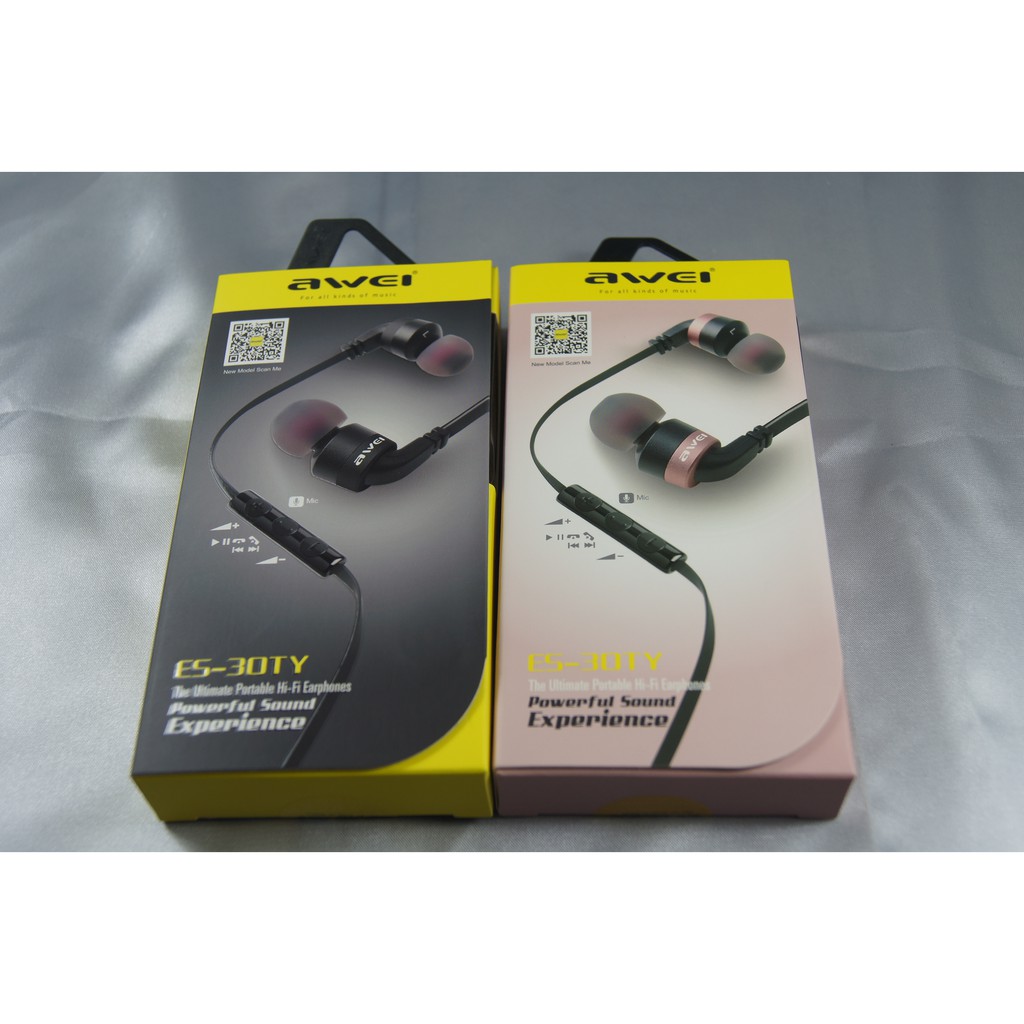 AWEI ES-30TY ES-70TY 高品質帶線耳機 線控耳道式 入耳式 麥克風 有線耳機 3.5MM 耳機孔 用維 | 蝦皮購物