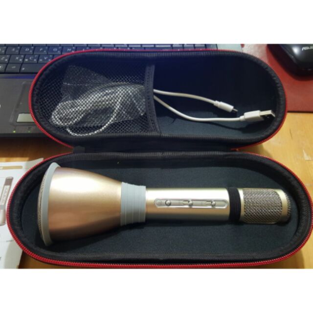 近全新途訊K068掌上KTV金色 露營 野餐 移動式卡拉OK 麥克風 播音器 混音器 喇叭 K歌 | 蝦皮購物