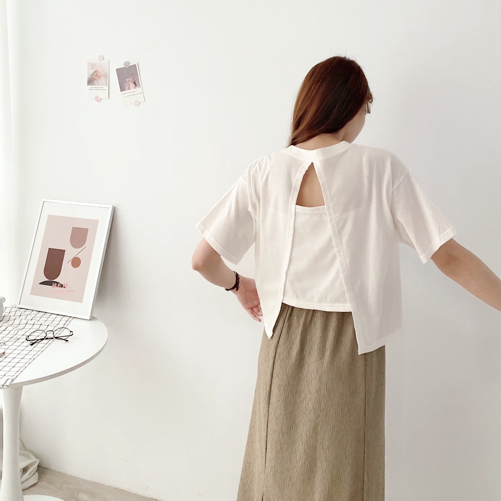 正韓 你的♡小性感露背短袖T恤 BENBEN《EL- 2441》現貨 | 蝦皮購物