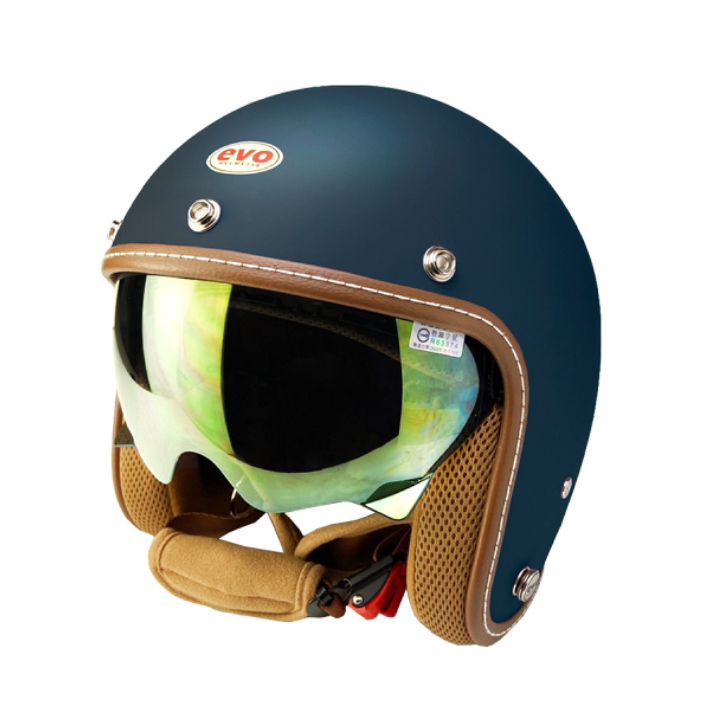 [安信騎士] EVO CA-312 ALISA 消光色系 半罩安全帽 復古帽 3/4罩 艾莉莎 電鍍內墨鏡 CA312 | 蝦皮購物