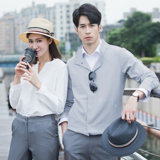 【UV100】 防曬 抗UV-極簡舒柔格紋立領外套-男(AD91023) | 蝦皮購物