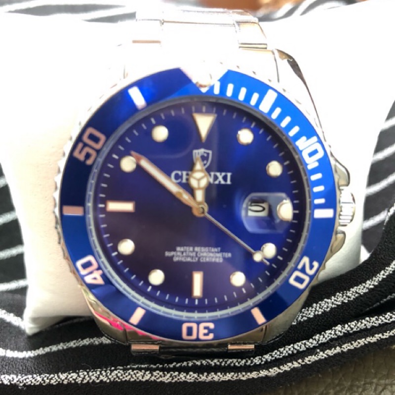 手錶-鐘錶行/CHENXI 085A 水鬼系列 夜光石英錶（藍） | 蝦皮購物