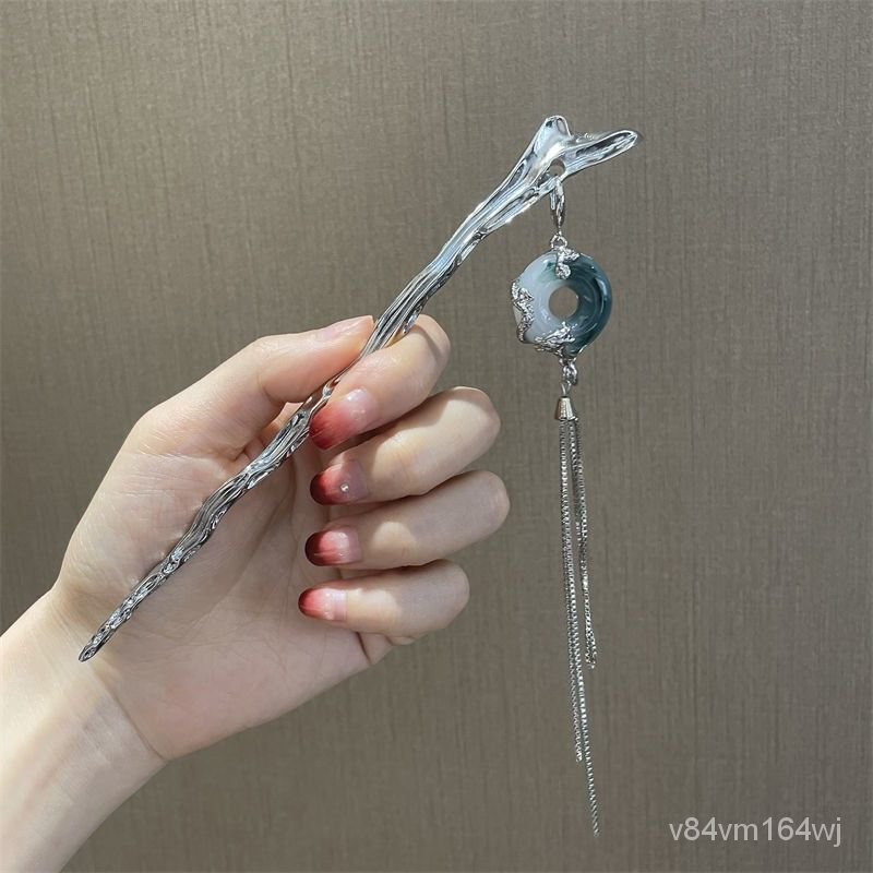 【優選好物】漸變墨綠玉石髮簪古風高級感新中式國潮風髮飾簪子小衆設計感頭飾jioyh ROOR | 蝦皮購物