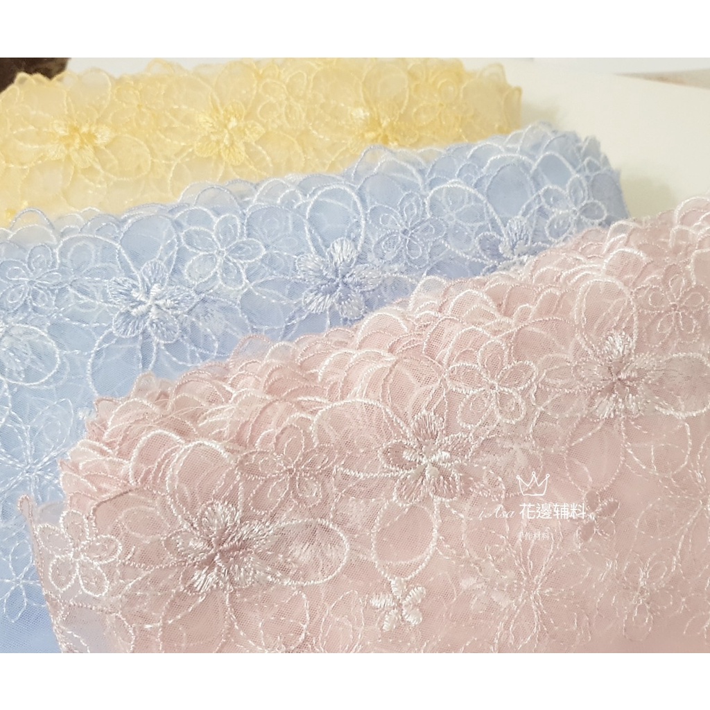 《iAsa愛莎の》手作材料 日單超粉嫩雙色繡大小花網紗刺繡花邊DIY洛麗塔娃衣服裝家居床品拼接裝飾 | 蝦皮購物