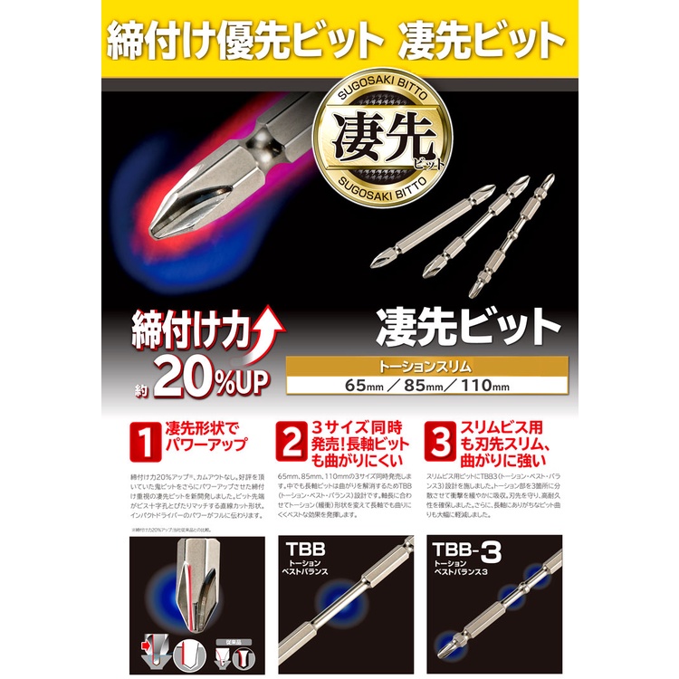 【台南丸豐工具】【日本TAJIMA田島高耐久雙頭十字起子頭PH2細頭 65/85/110L】 | 蝦皮購物