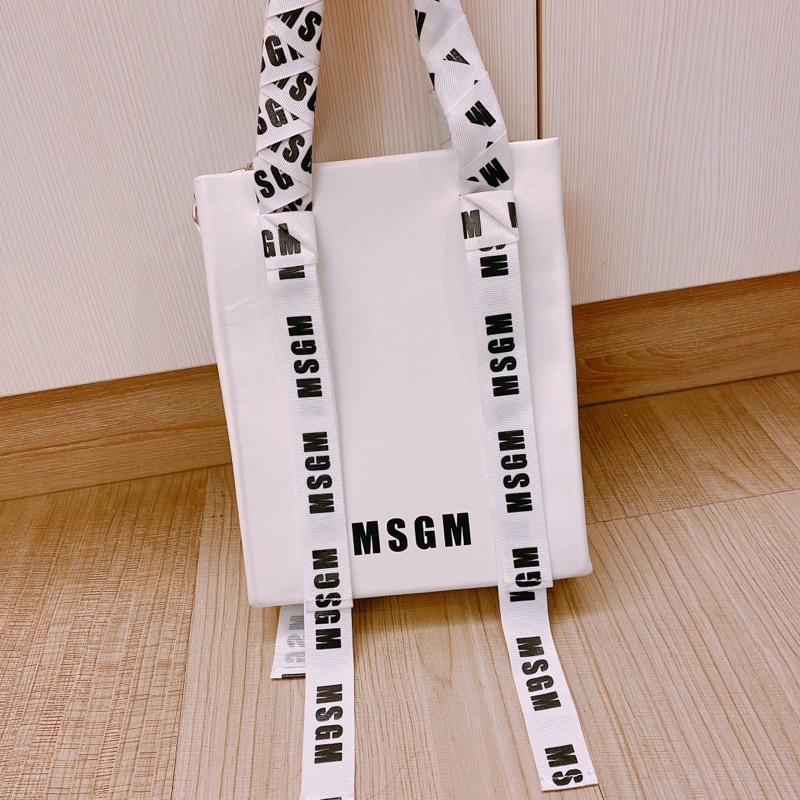 2022 MSGM 全白白色Logo百搭手提包(附背帶)肩背包 | 蝦皮購物