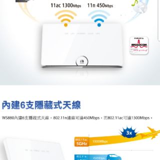 華為 Huawei WS880 AC1750 旗艦無線路由器，博通Broadcom晶片，6隻隱藏式天線 | 蝦皮購物