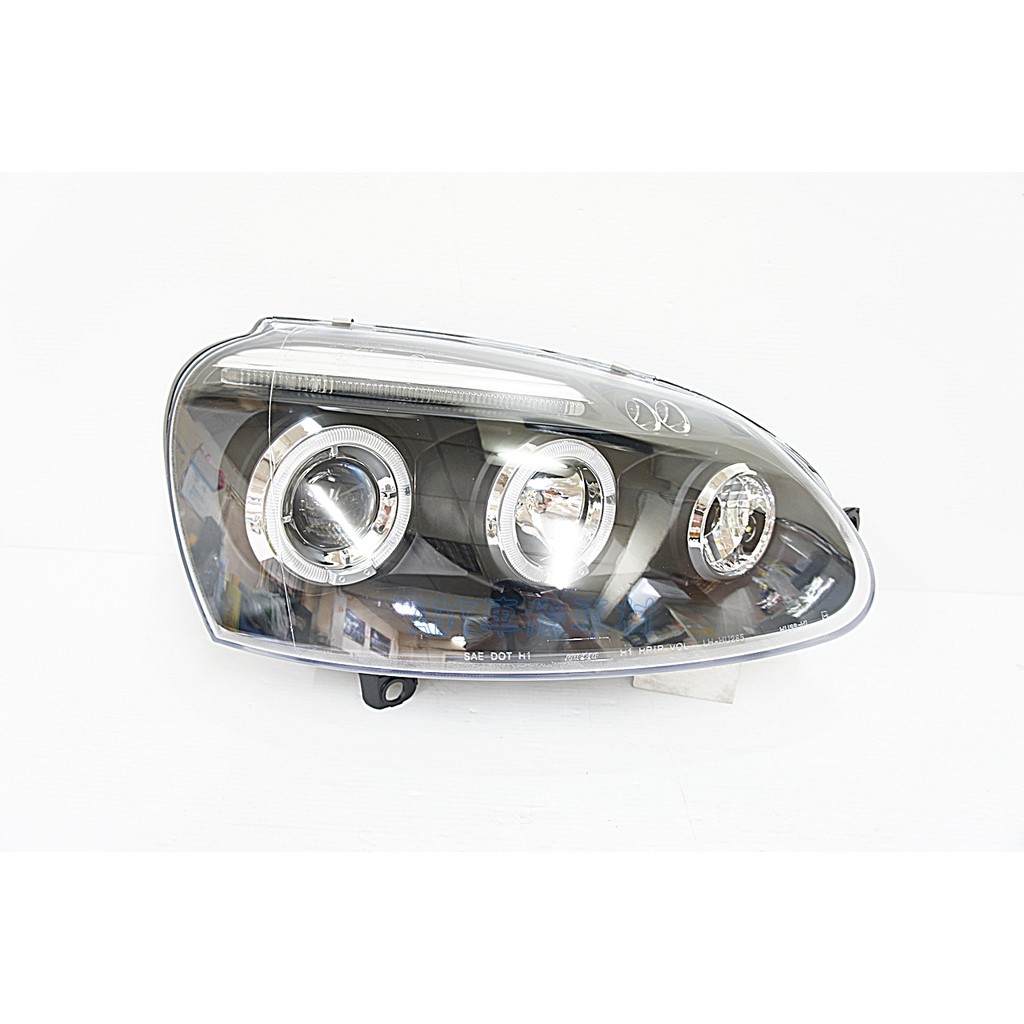 ~~ADT.車燈.車材~~VW GOLF 5 03 04 05 06 07 08 LED雙光圈魚眼黑底大燈一組 | 蝦皮購物
