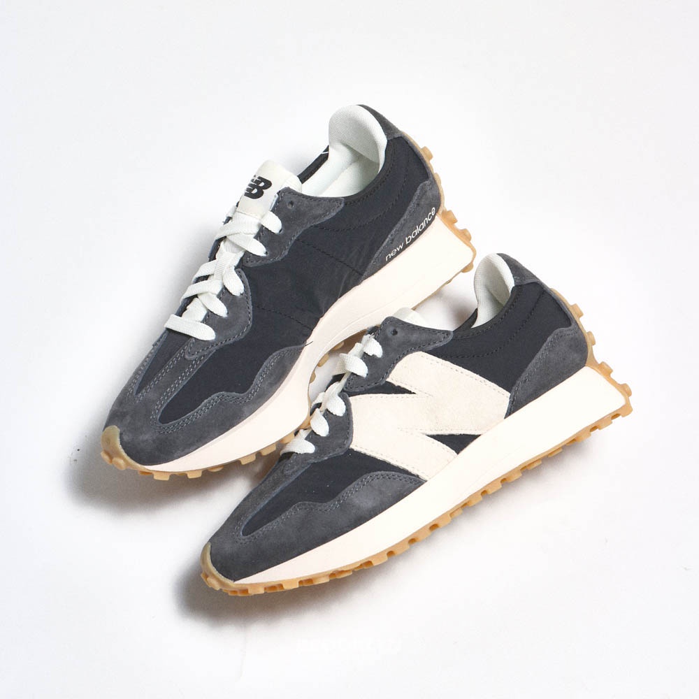NEW BALANCE 休閒鞋 NB 327 黑灰 膠底 麂皮 復古 情侶鞋 男女 MS327KB1 | 蝦皮購物