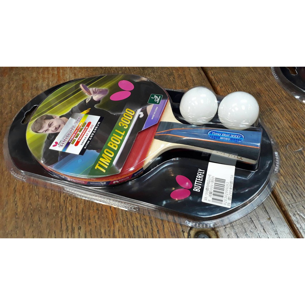 總統桌球 蝴蝶牌 桌球拍 TIMO BOLL 3000 波爾 負手板 刀板 新包裝 加贈2顆球 | 蝦皮購物