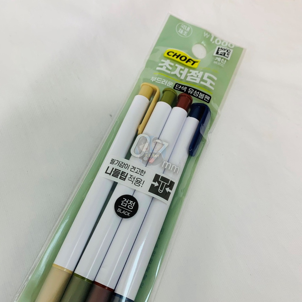🔴現貨🔴韓國大創｜CHOFT 超低黏度 黑色 原子筆 0.7mm ★韓國代購 | 蝦皮購物