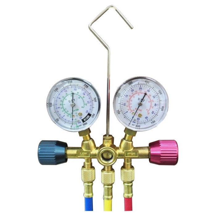 R410 R32 雪種錶 加氟錶 分離式冷氣 冷媒壓力錶 冷煤高低壓錶組+5尺冷媒高低壓管 UST-960G 台灣製造 | 蝦皮購物