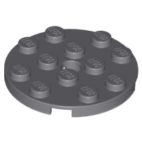 樂高 LEGO 深灰色 4x4 圓形 圓盤 薄板 60474 4515351 Gray Plate Round Hole | 蝦皮購物