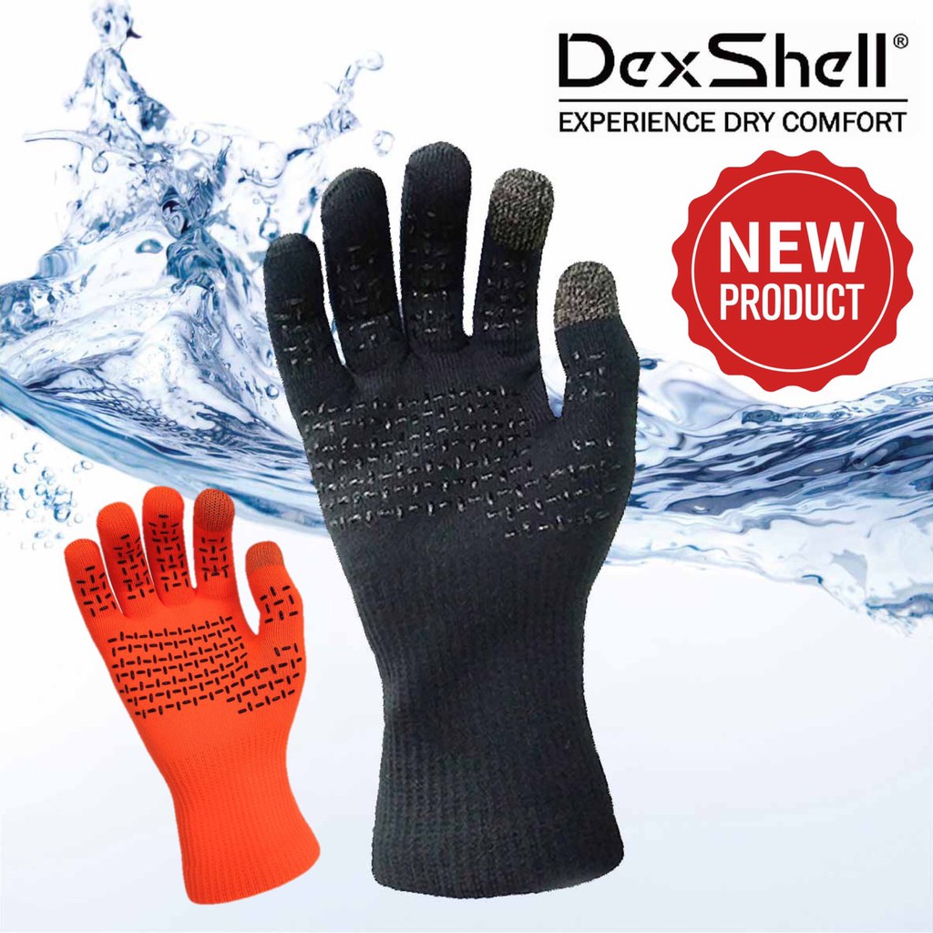 英國DEXSHELL THERMAFIT GLOVES 保暖防水手套-美麗諾羊毛-可觸控螢幕 黑色/橘色 | 蝦皮購物