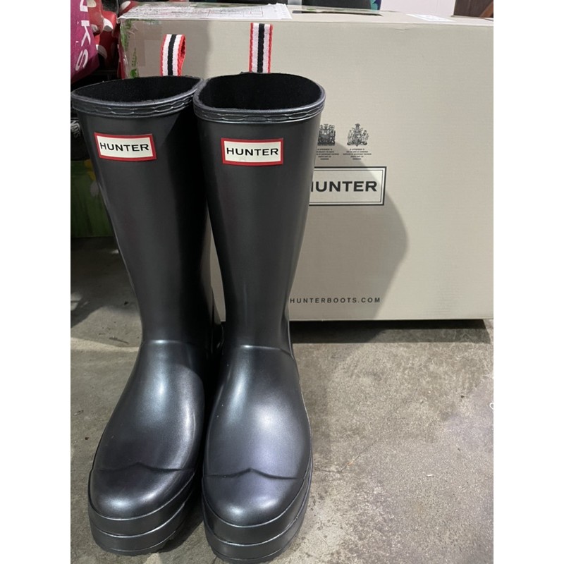 台灣正貨Hunter boots 長筒雨鞋星雲長靴星空灰黑色UK7 40/41 | 蝦皮購物