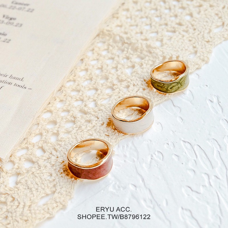 【ERYU】現貨｜相框裹住進了春天 - 星空滴釉戒指 多色可選 | 蝦皮購物