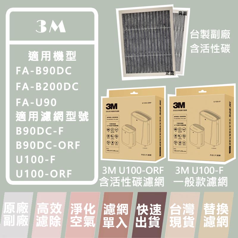 3M U100-ORF U100-F 適用機型FA-B200DC/FA-U90/FA-B90DC 原廠 副廠 現貨 樂恩 | 蝦皮購物