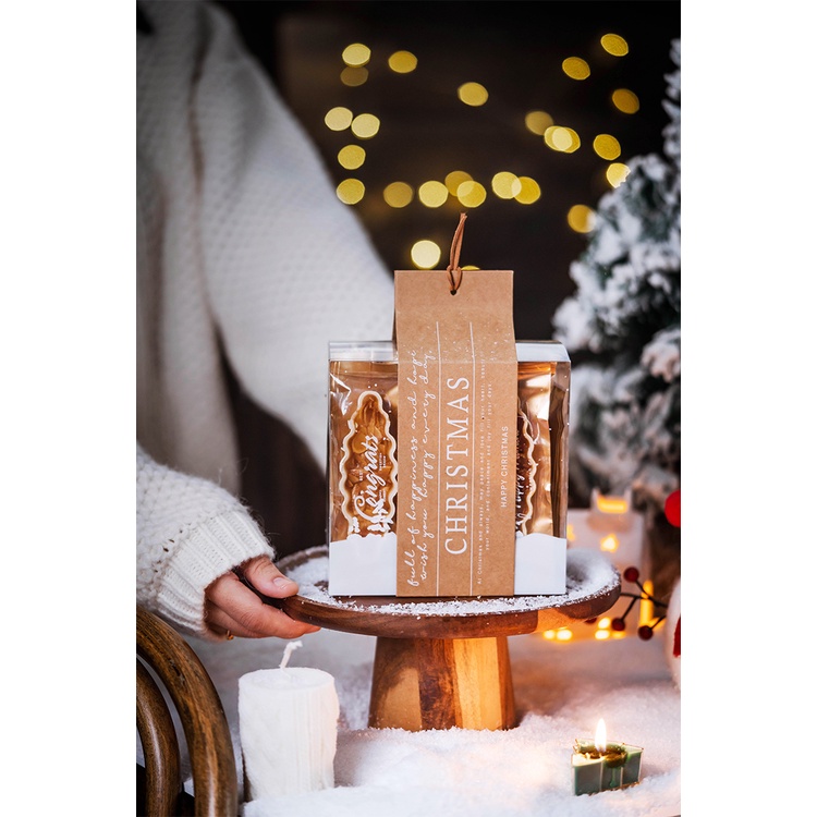 AM好時光【M473】雪花聖誕覆膜透明PET包裝盒 附牛皮印刷封套 5組 牛軋糖蛋糕西點餅乾盒 耶誕節派對交換禮物盒 | 蝦皮購物