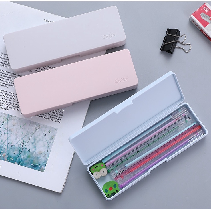 簡約多功能收納盒 長方形筆盒 文具盒 收納盒 筆盒 簡約文具盒 鉛筆盒 無印風 | 蝦皮購物