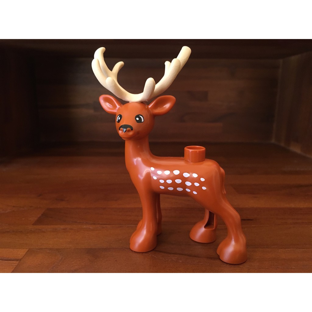 樂高 得寶 動物 深橘色 公鹿/馴鹿｜LEGO duplo Dark Orange Deer Buck/Reindeer | 蝦皮購物