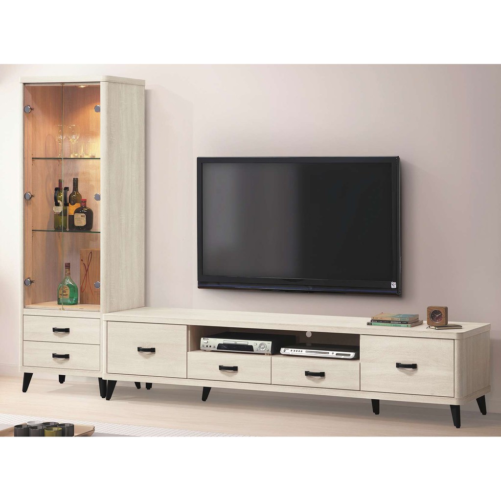 板橋區家具，P398-3+4 布萊德8尺L型電視櫃(整組)，大台北都會區免運費 | 蝦皮購物