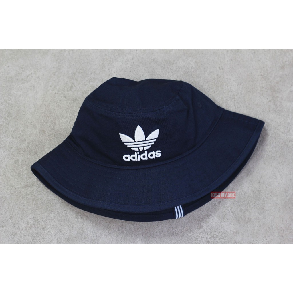 【商城正品｜現貨】adidas Originals 愛迪達 帽子 漁夫帽 遮陽帽 電繡 刺繡 黑 白 深藍 三葉草 | 蝦皮購物