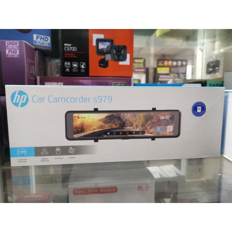 【實體門市+安裝服務】HP 惠普 S979 電子後視鏡/GPS行車紀錄器/商用車/計程車 自保必備(有三錄版) | 蝦皮購物