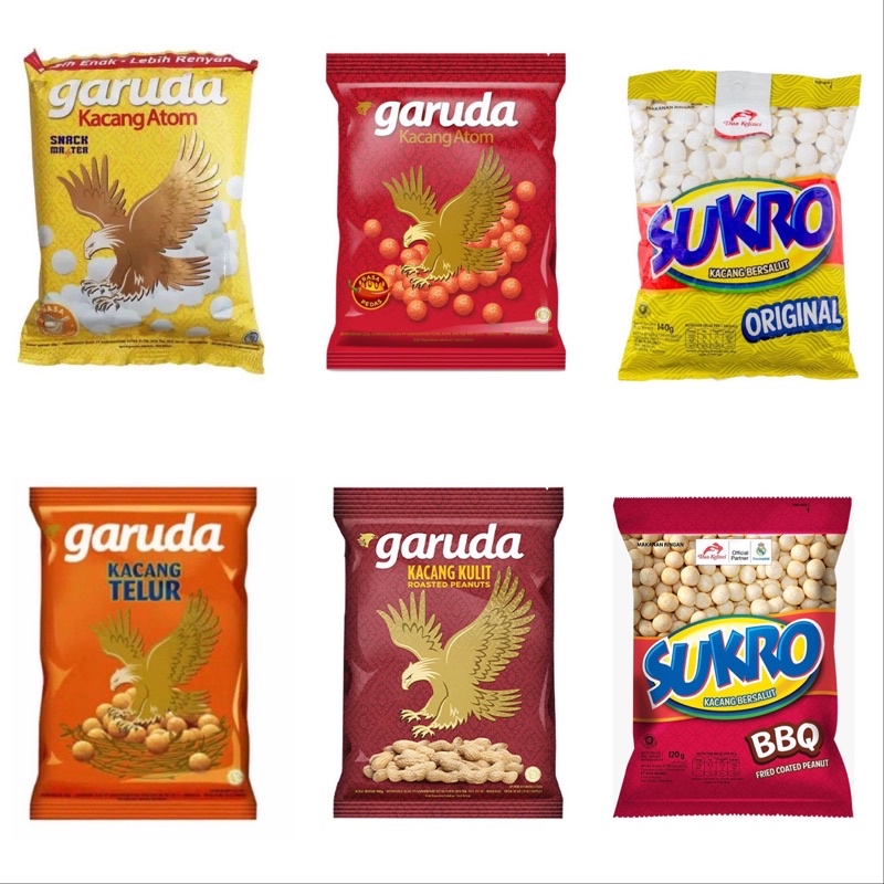 【SPESIAL】KACANG GARUDA ATOM SUKRO 印尼 花生球 花生豆帶殼紅 蒜味 辣味 蛋皮花生 | 蝦皮購物