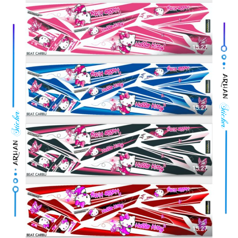 HONDA 本田 BEAT CARBU 摩托車貼紙 HELLO KITTY STRIPING Variation | 蝦皮購物
