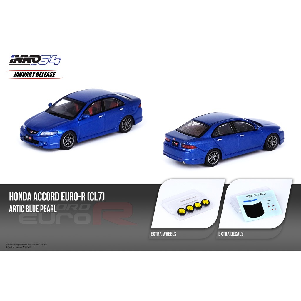 【模例】iNNO64 1/64 HONDA ACCORD Euro-R (CL7) Artic Blue Pearl | 蝦皮購物