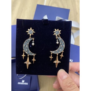 （照片實拍 專櫃購入）絕版款 深邃 IU同款Swarovski 玫金色星空穿孔耳環 二手 星星 月亮5489536 | 蝦皮購物