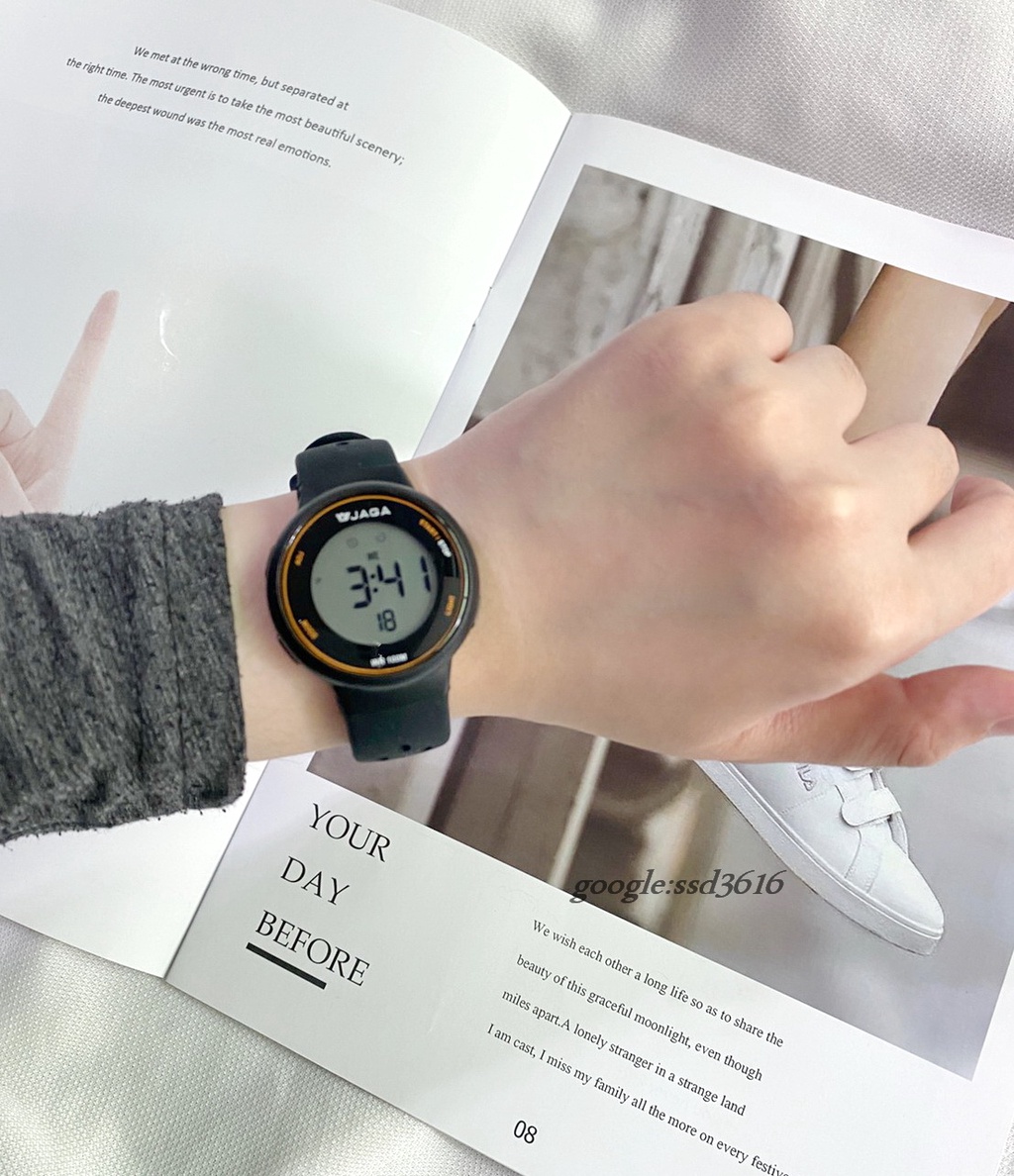 JAGA捷卡新款 兒童電子錶 矽膠錶帶 大液晶運動錶 游泳錶 水上運動 學生錶 生日禮物 多功能CP值高 M1214 | 蝦皮購物