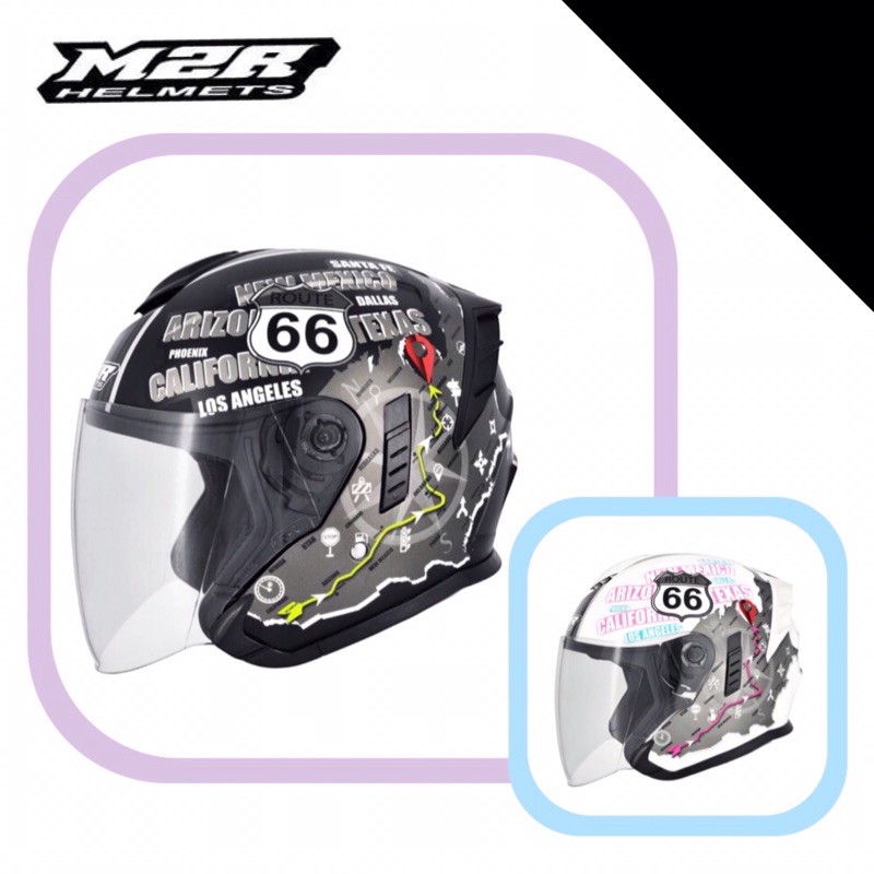 M2R安全帽 FR-2 #5 66號公路 內鏡 FR2 3/4罩 半罩帽 | 蝦皮購物