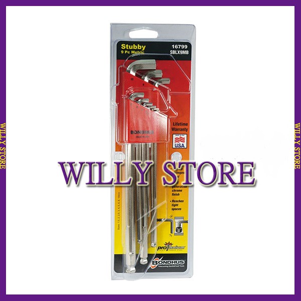 【WILLY STORE】美國BONDHUS 16799 短頭六角板手 美國制 球型 六角 板手 組 扳手組 | 蝦皮購物
